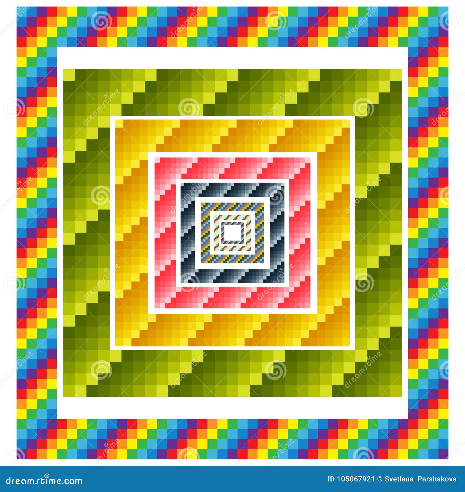 Colorful geometric borders stock vector. Illustration of geometric ...