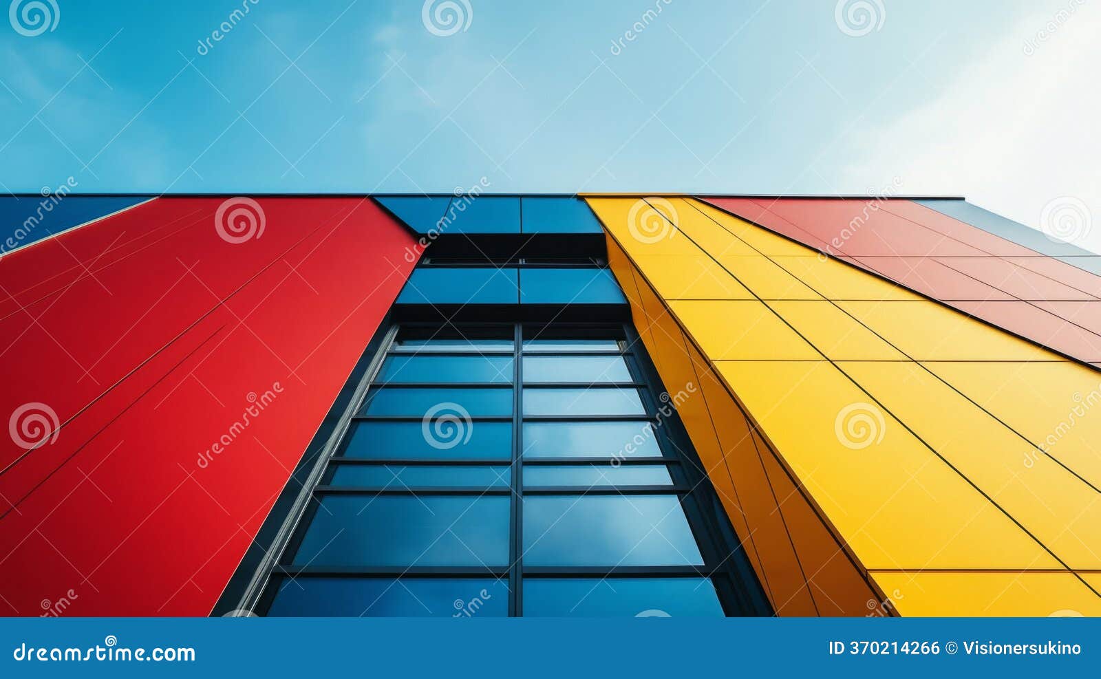 Geometric Building Facade With Triangular Shapes. Royalty-Free Stock ...