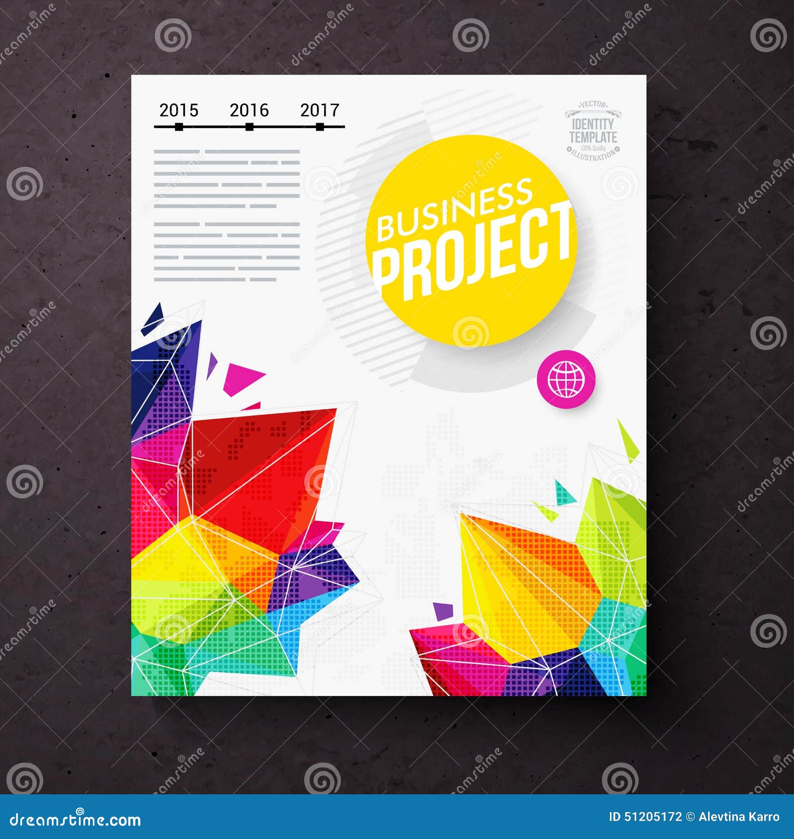 Colorful Geometric Business Report Design Template Stock Vector ...