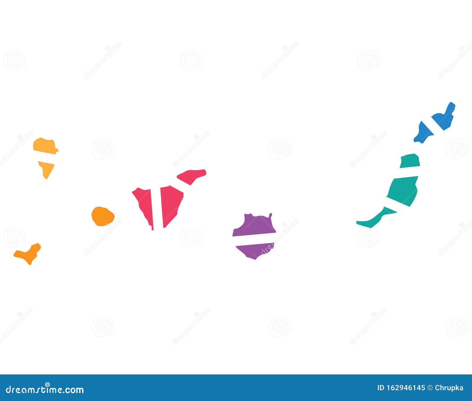Colorful Geometric Canary Islands Map Stock Vector - Illustration of ...