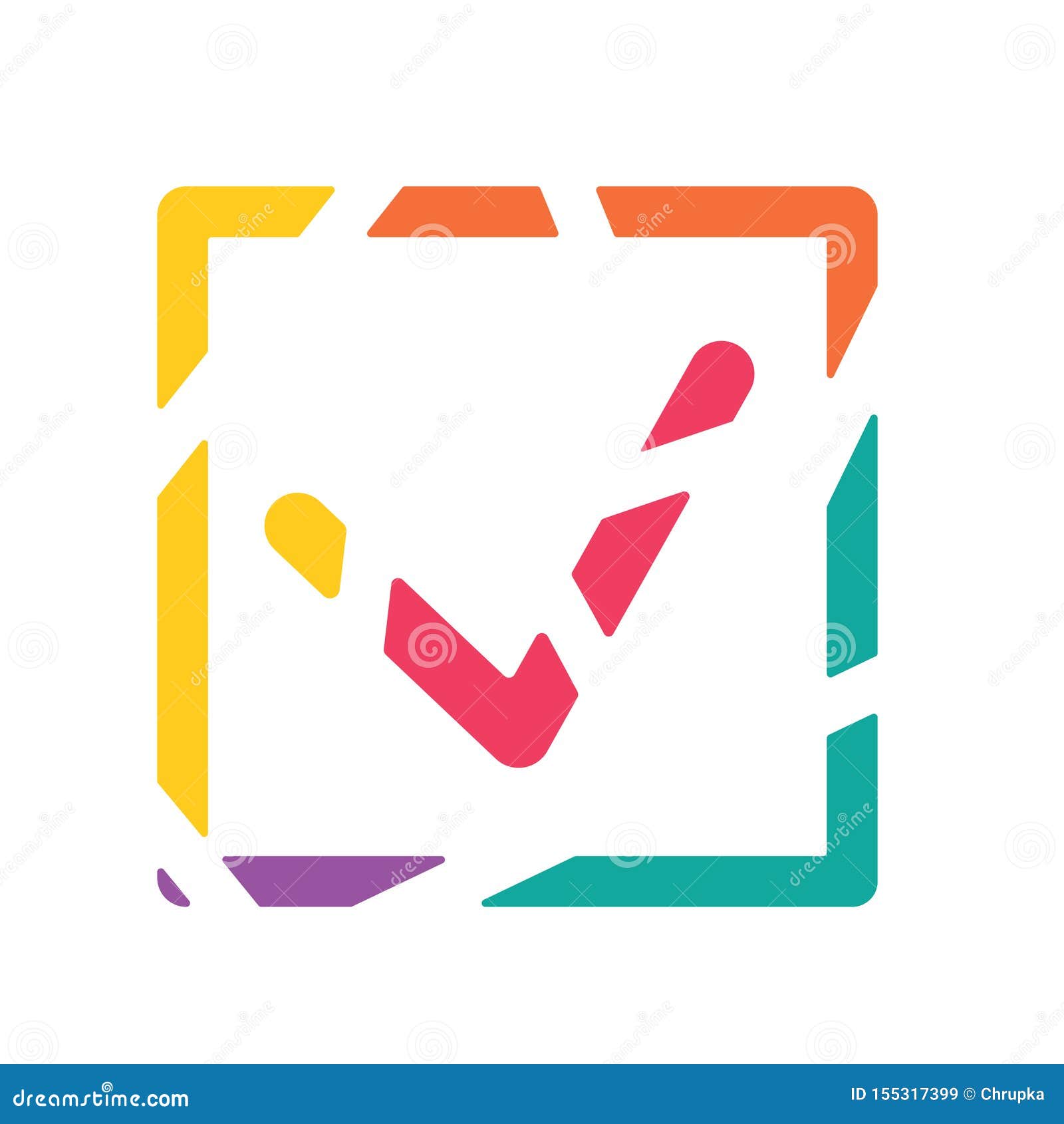 Colorful Geometric Colorful Check Mark Icon Stock Vector - Illustration ...
