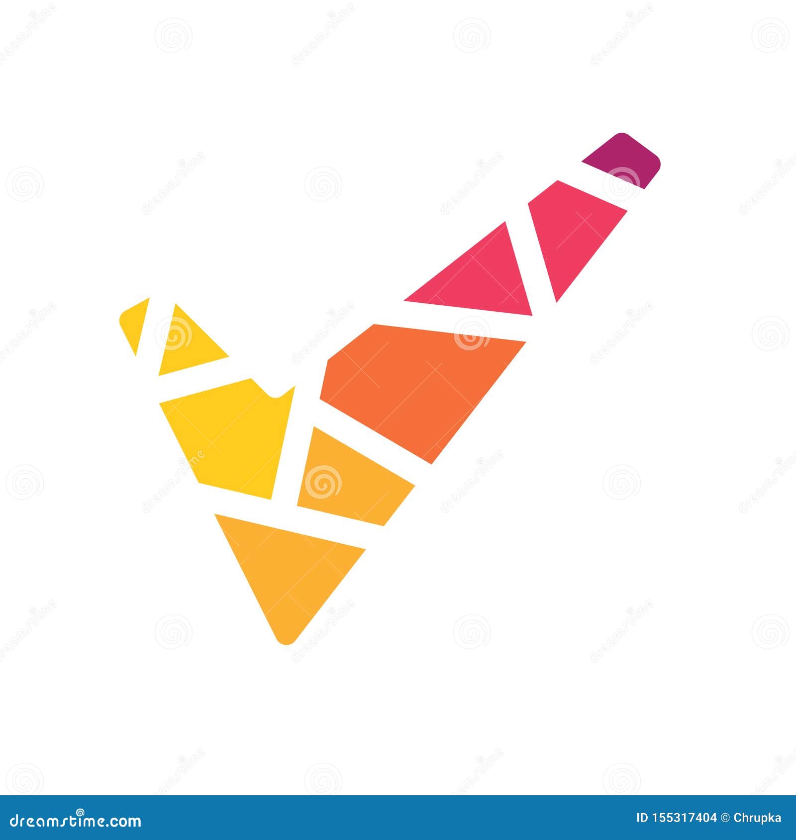Colorful Geometric Colorful Check Mark Icon Stock Vector - Illustration ...