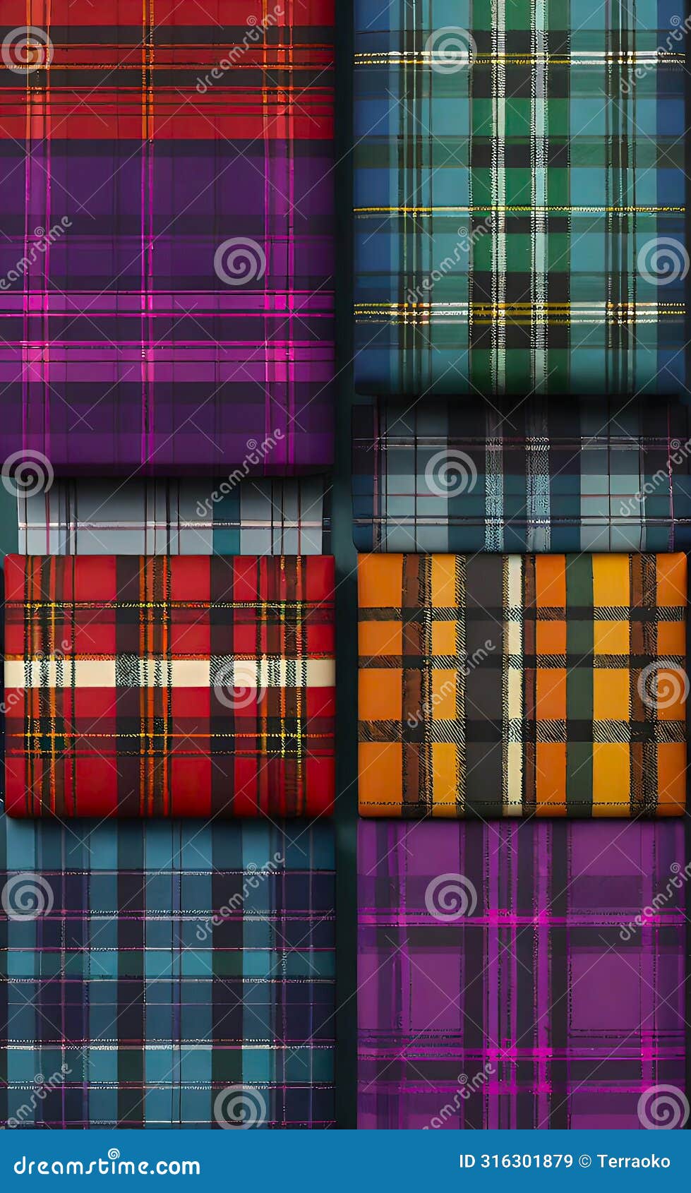 Colorful Geometric Checkered Seamless Pattern, Traditional Square ...