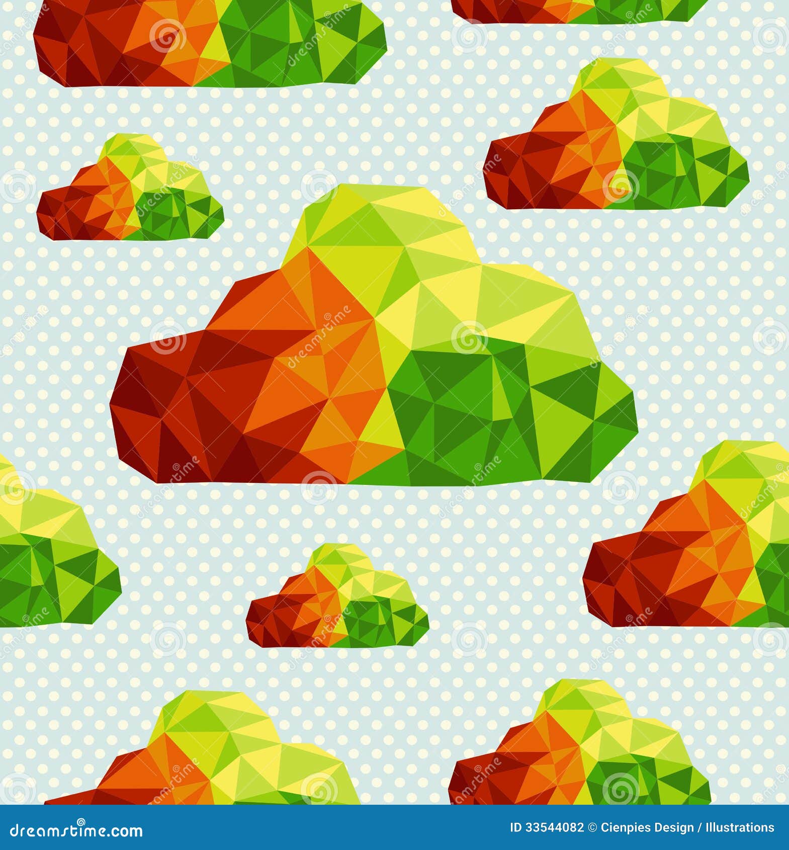 Colorful Geometric Clouds Seamless Pattern Backgro Stock Vector ...