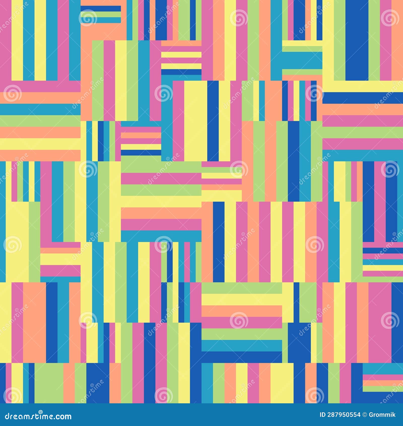 Colorful Geometric Composition. Vertical and Horizontal Multi-colored ...