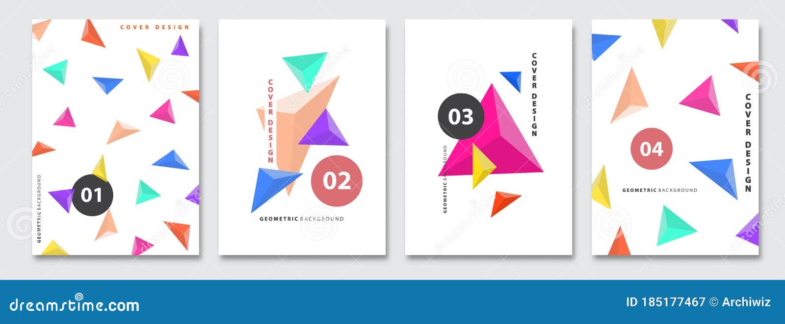 Colorful Geometric Cover Set. Triangles and Pyramids Abstract ...