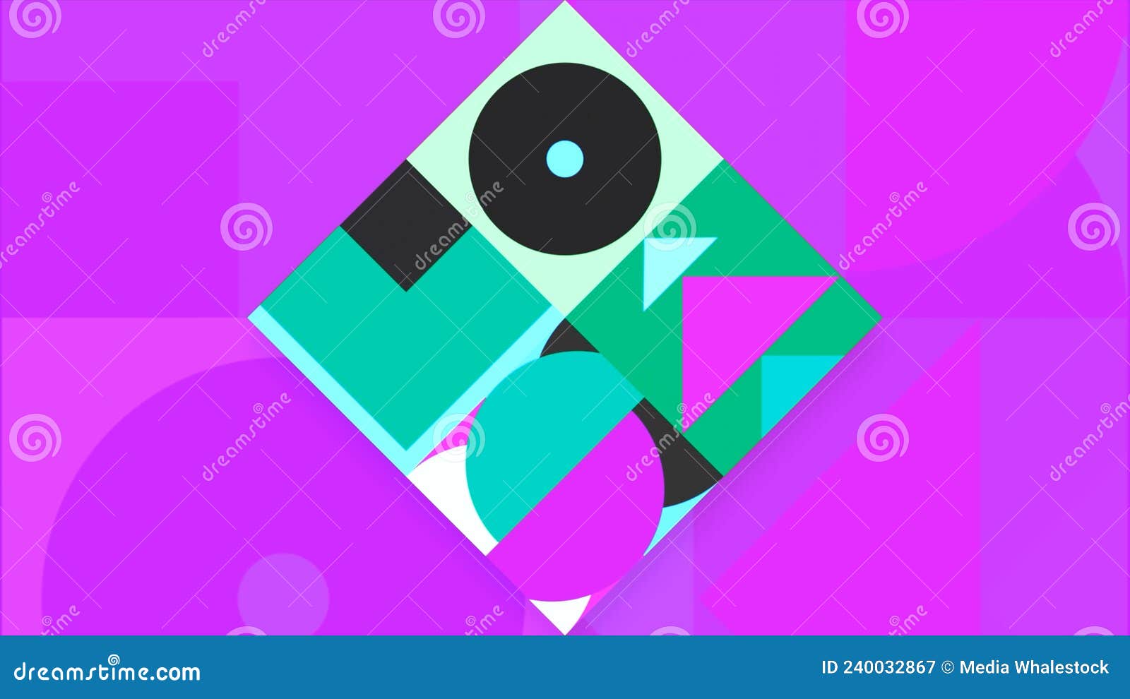 Colorful Geometric Design with Moving Figures. Motion. Bright Moving ...