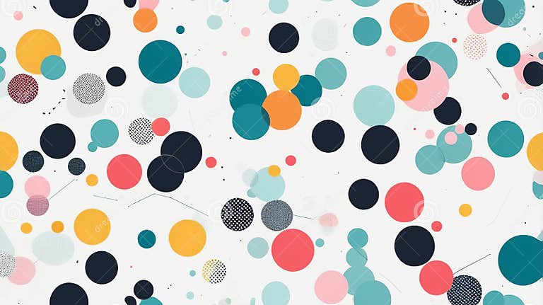 Colorful Geometric Dot Pattern on White Background and Creative ...