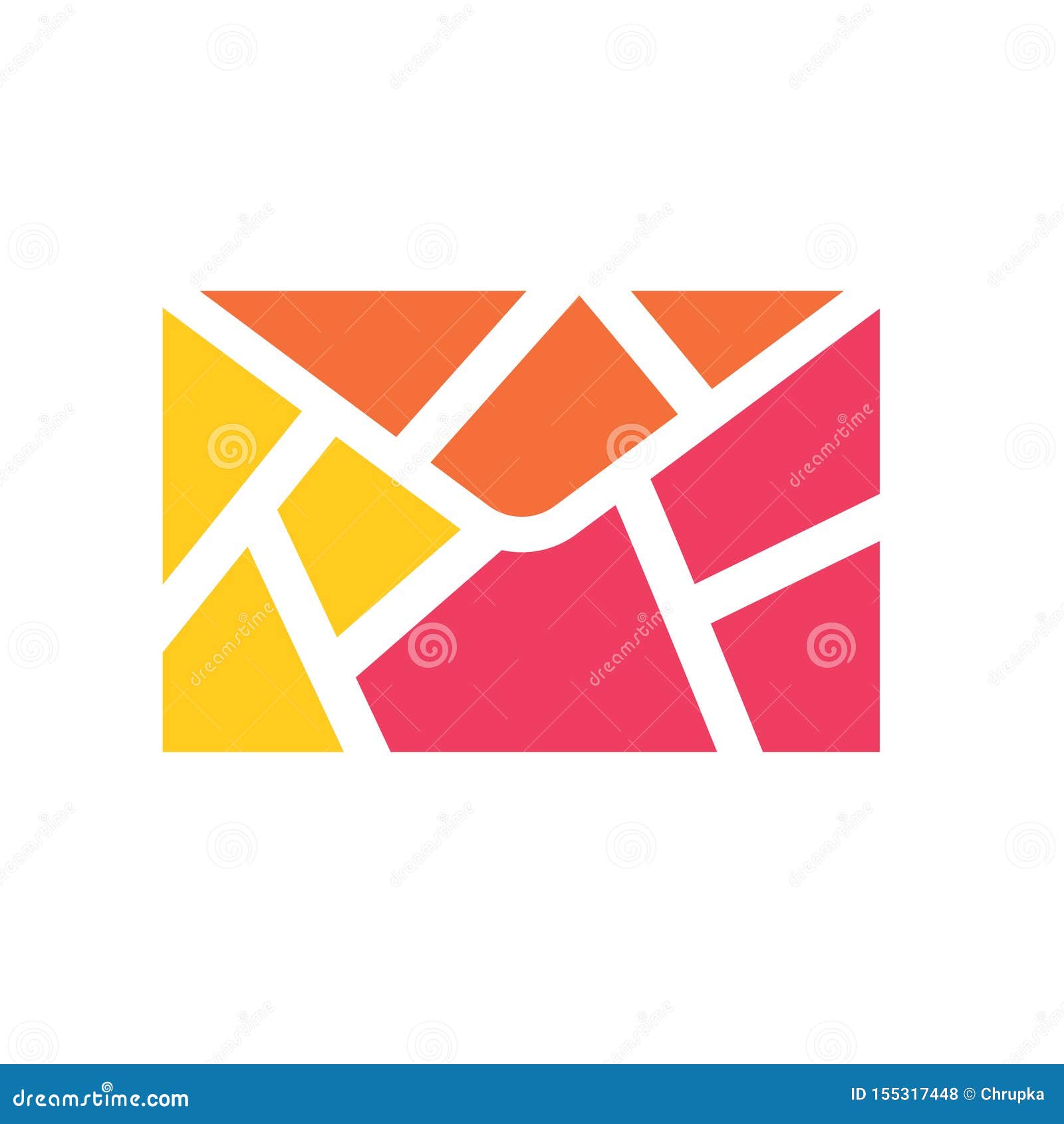 Colorful Geometric Envelope Icon Stock Vector - Illustration of ...