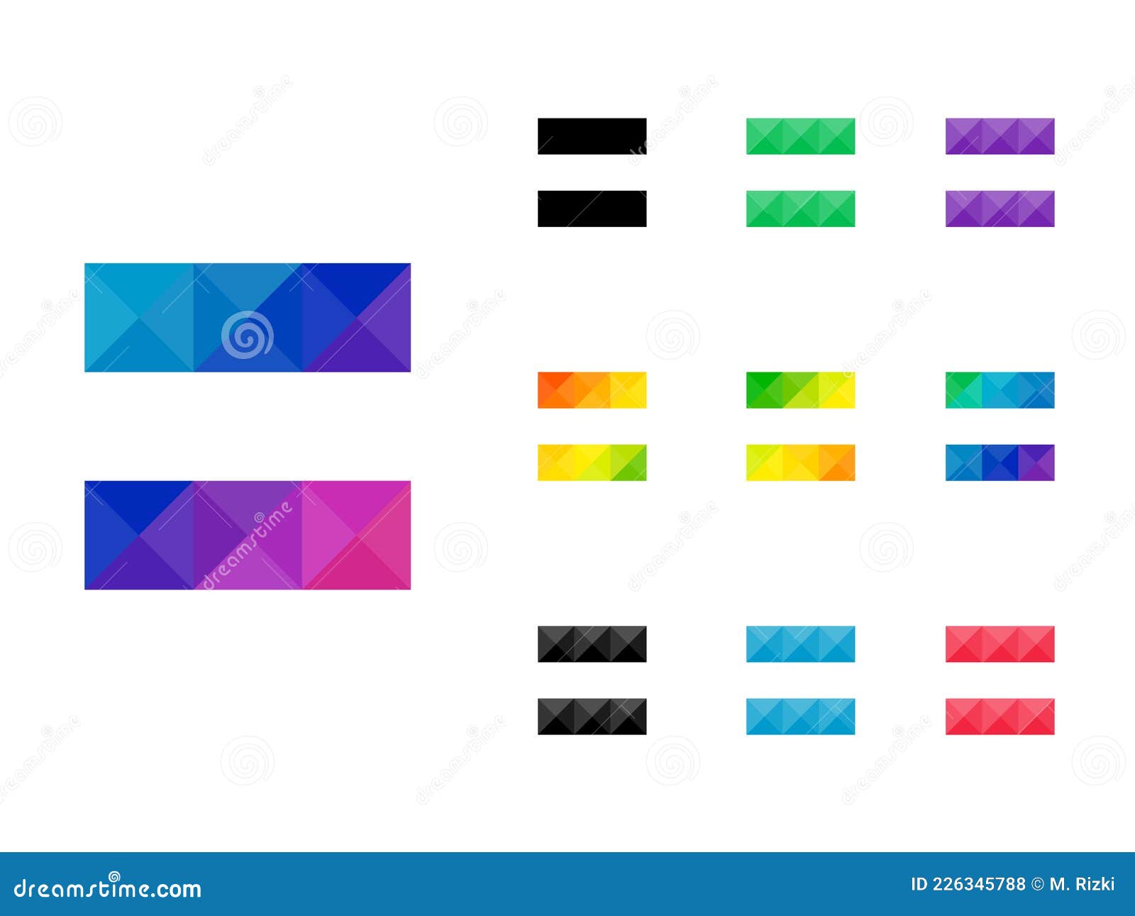 Colorful Geometric Equal Icon Set Stock Vector - Illustration of ...