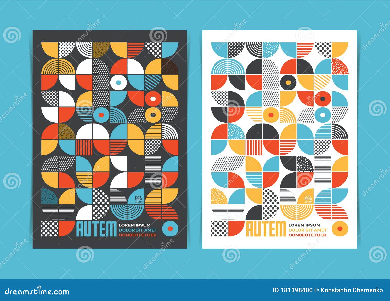 Colorful Geometric Event Flyer Template. Vector Illustration Stock ...