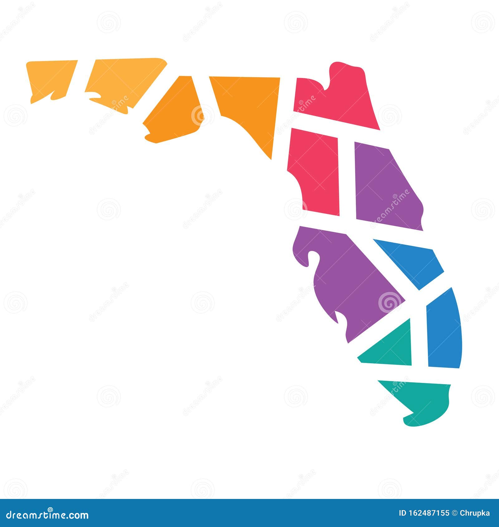 Colorful Geometric Florida Map Stock Vector - Illustration of miami ...