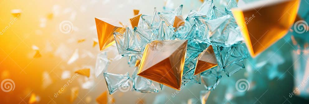 Intricate Abstract 3D Composition Featuring Translucent Shapes and ...