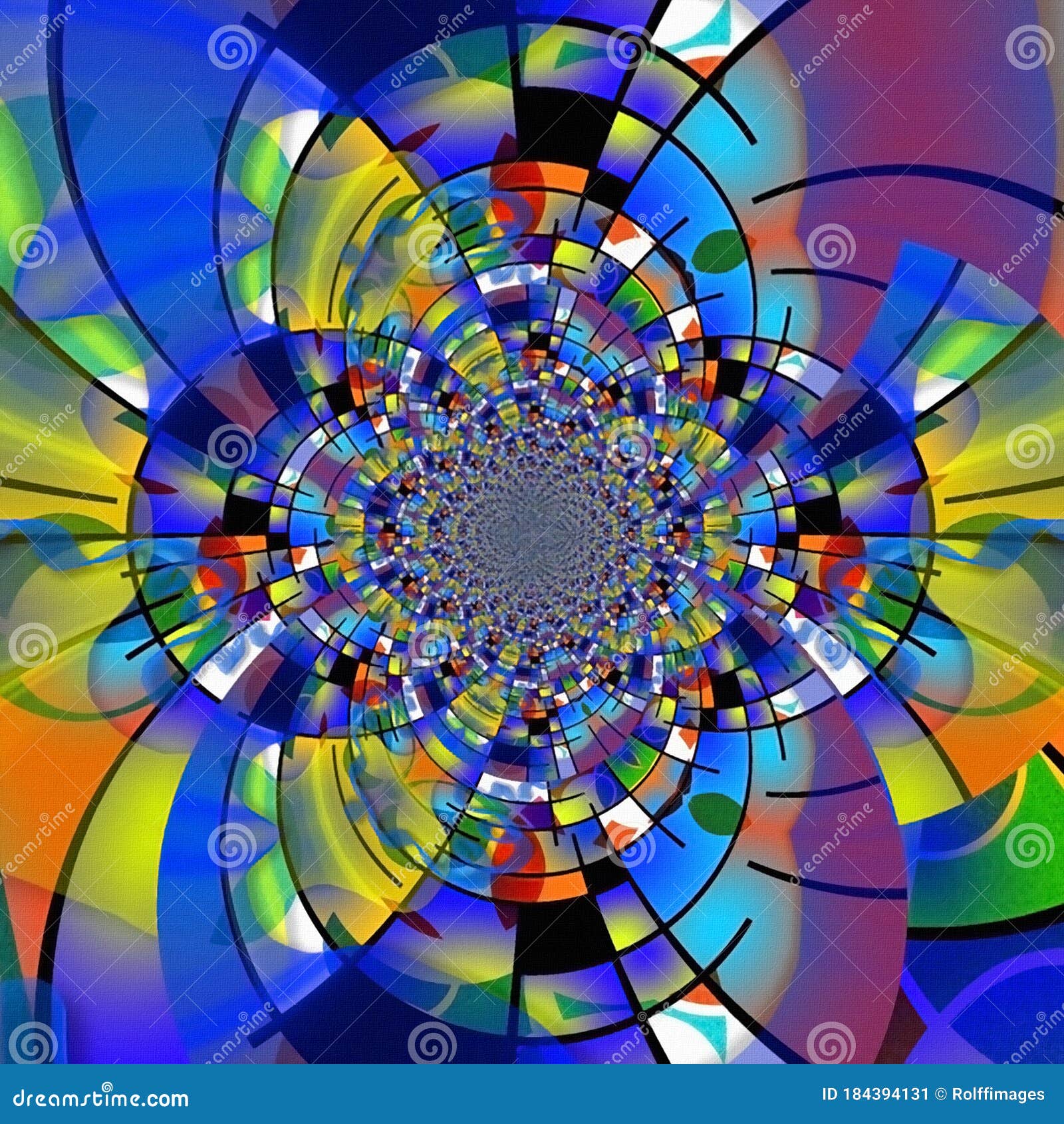 Colorful geometric fractal stock illustration. Illustration of drawing ...