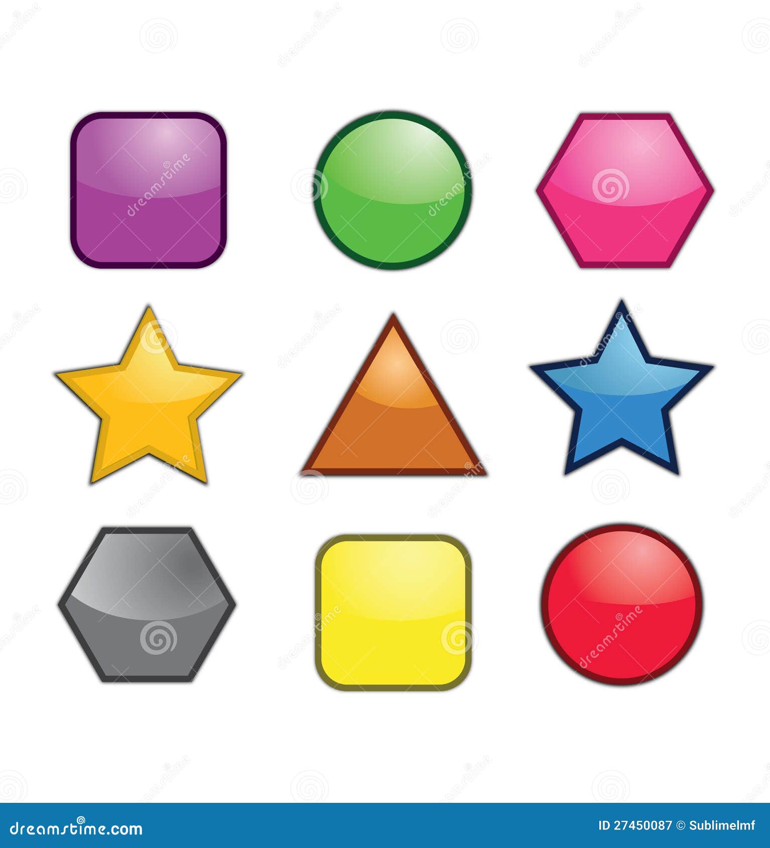 Colorful Geometric Icons stock image. Illustration of internet - 27450087