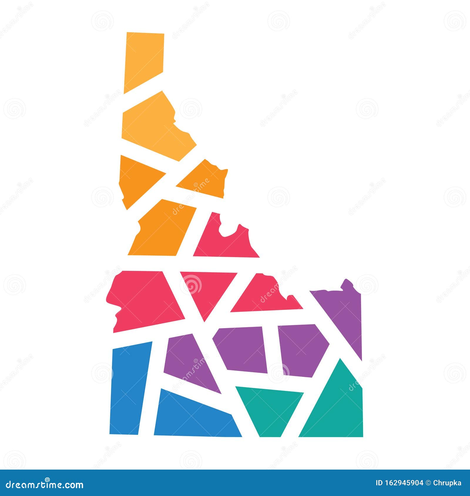 Colorful Geometric Idaho Map Stock Vector - Illustration of education ...