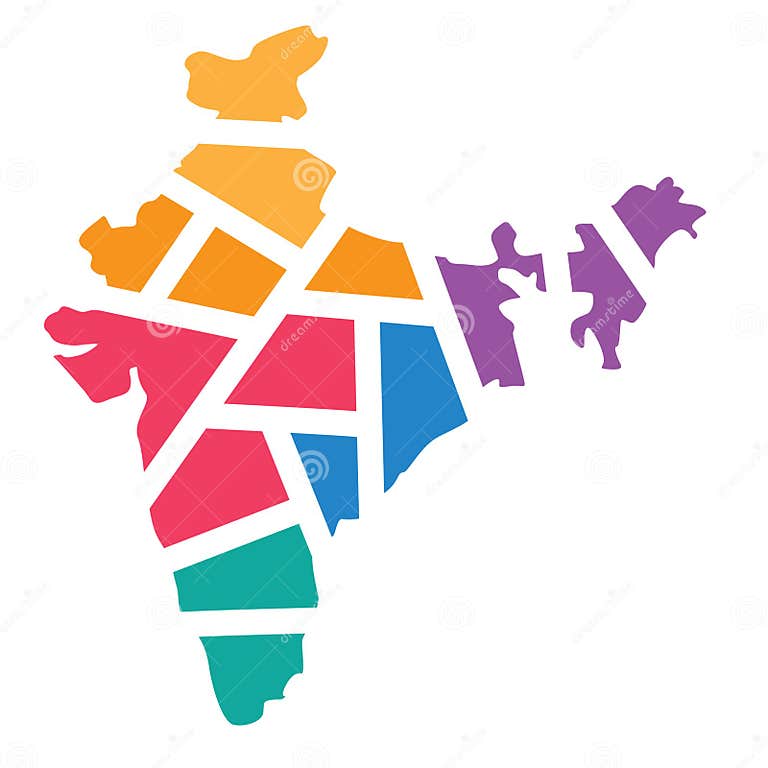 Colorful Geometric India Map Stock Vector - Illustration of rajasthan ...
