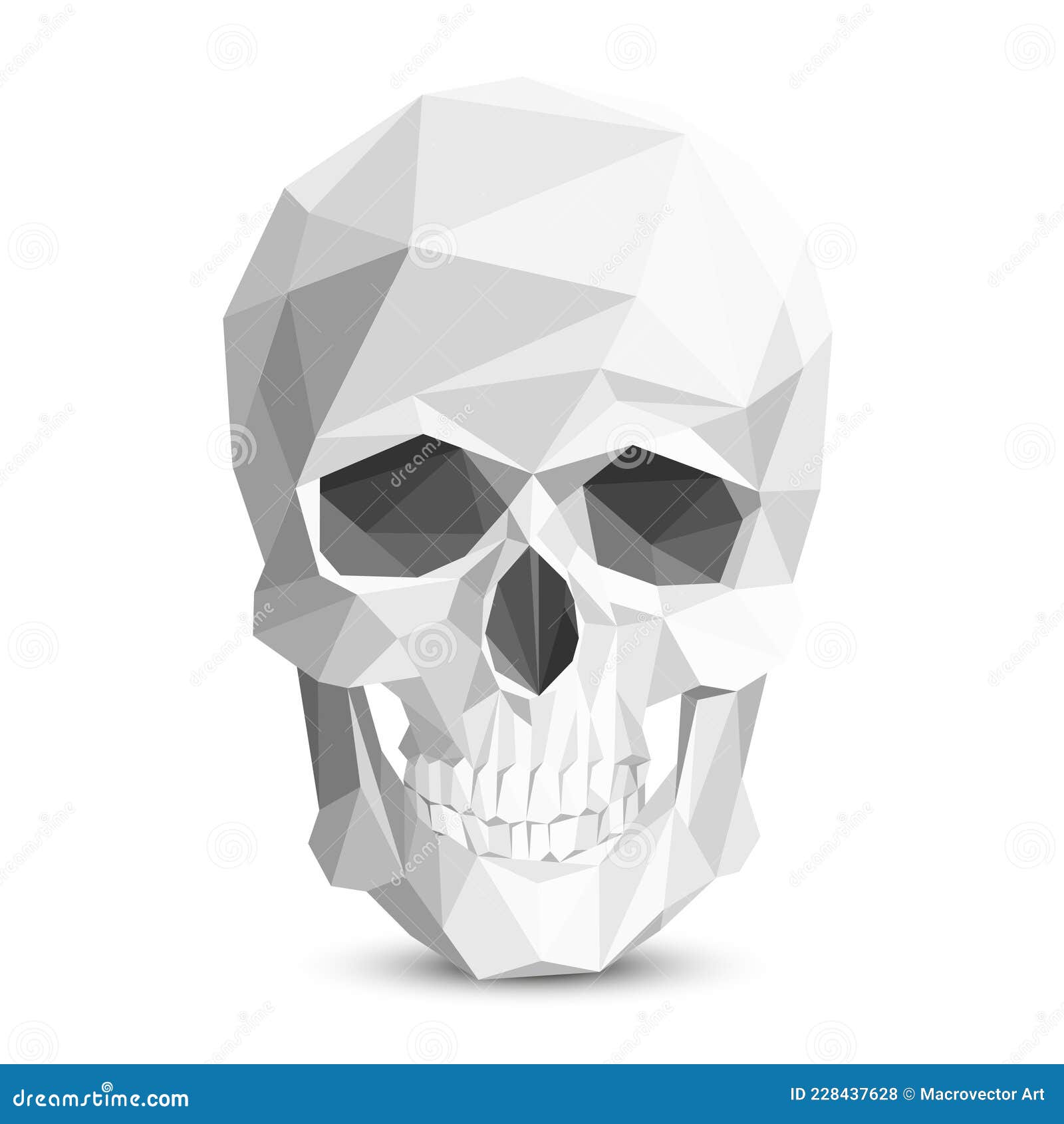 Low Poly Skull In 3d Realistic Render Look Royalty-Free Stock Photo ...