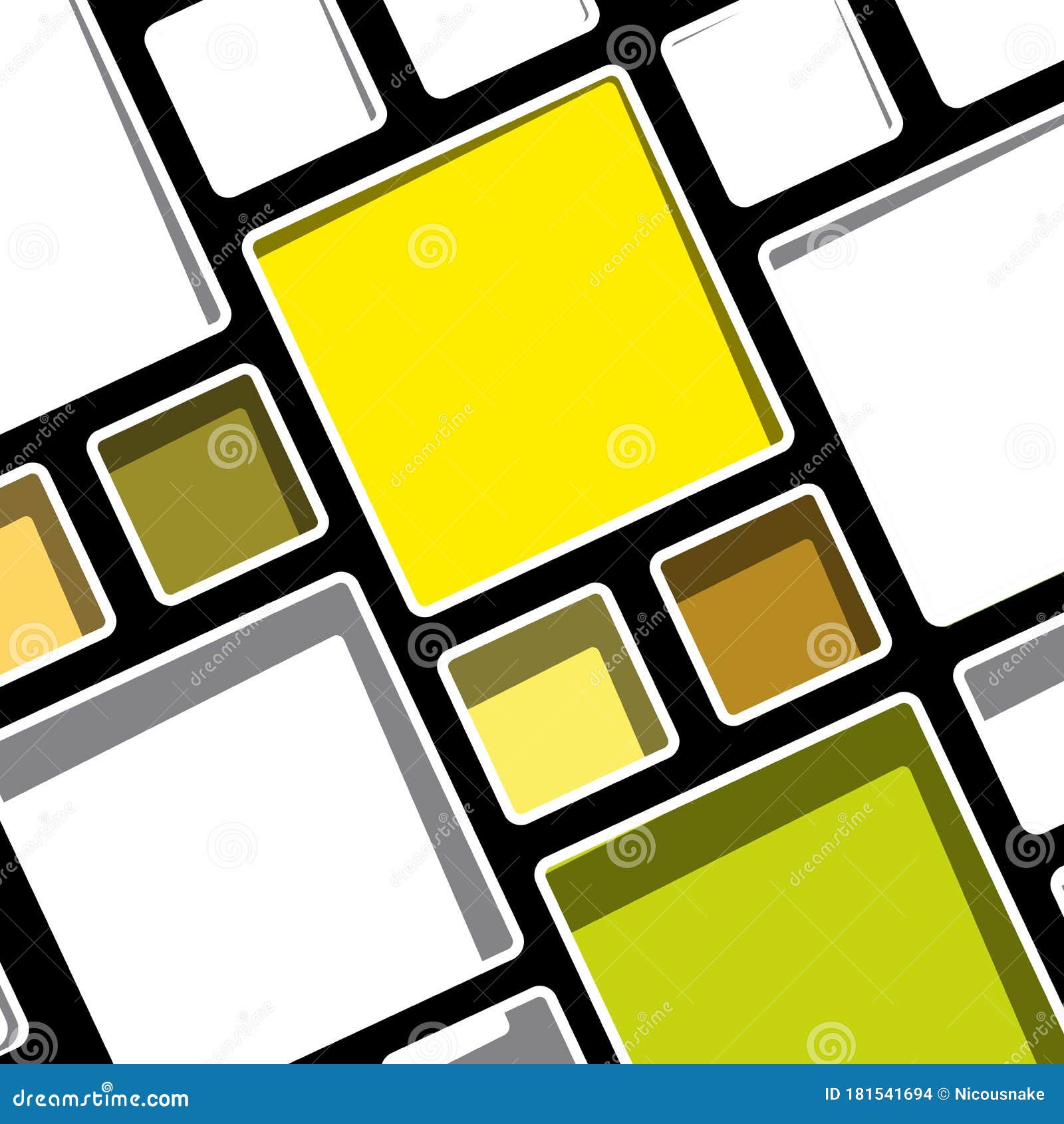 Colorful Geometric Modern Mondrian Style Background Stock Vector ...