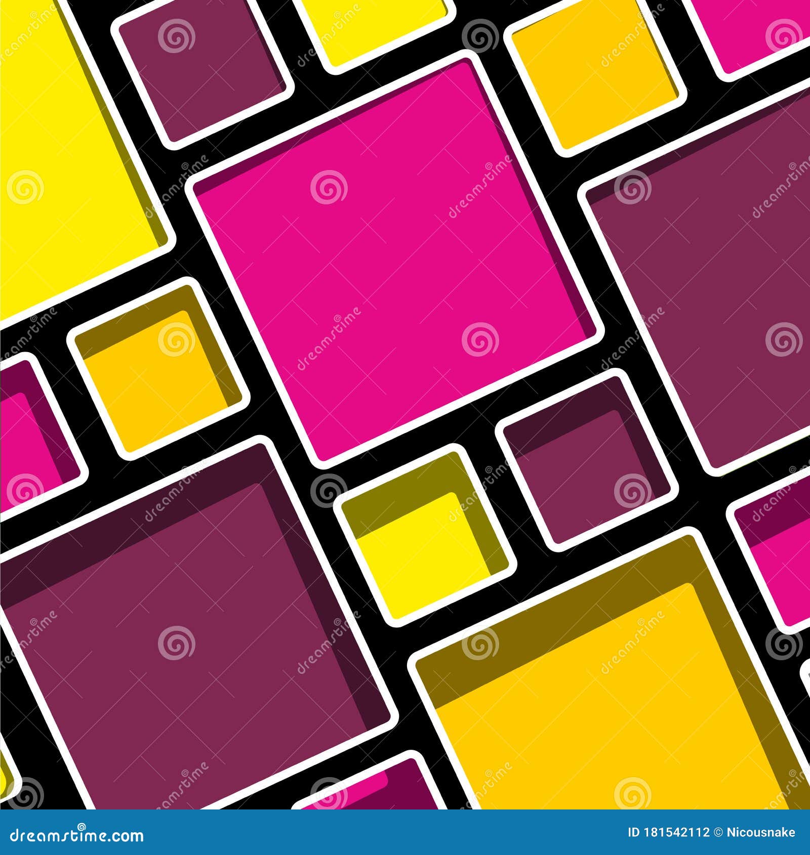 Colorful Geometric Modern Mondrian Style Background Stock Vector ...