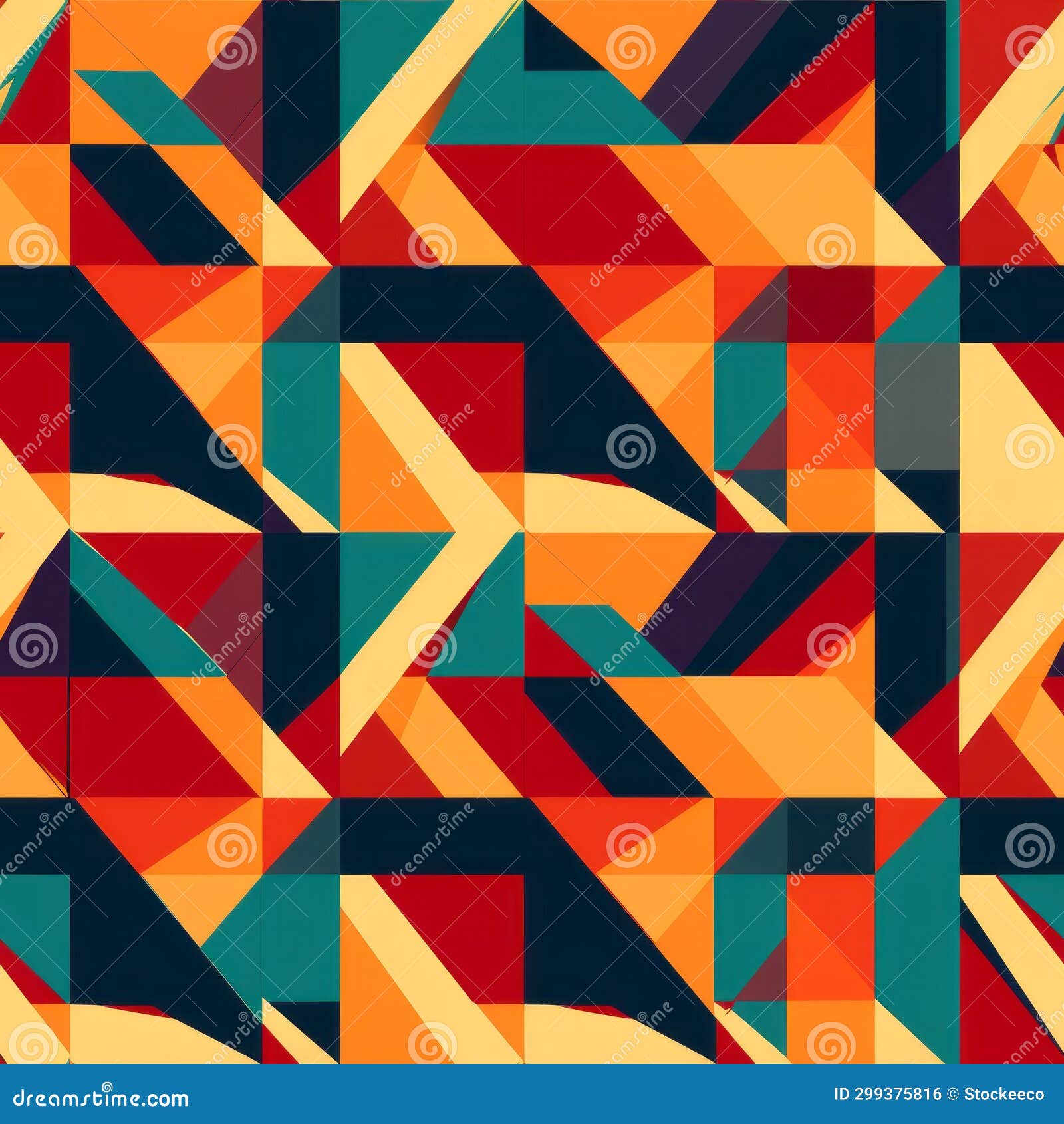 Colorful Geometric Mosaic Pattern with Dynamic Forms and Bold Shadows ...