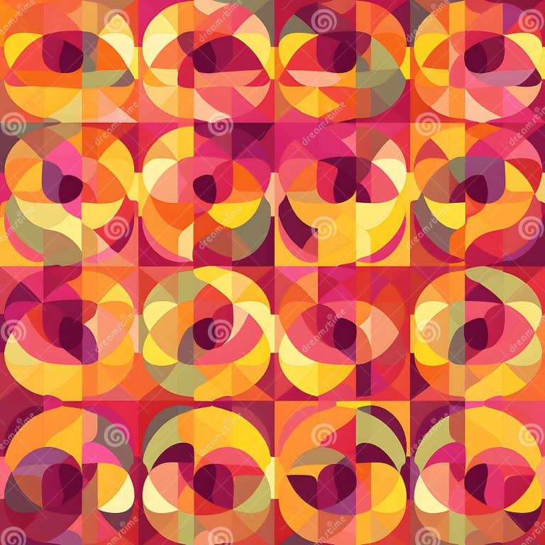 Colorful Geometric Pattern of Interlocking Shapes in Shad Generative AI ...