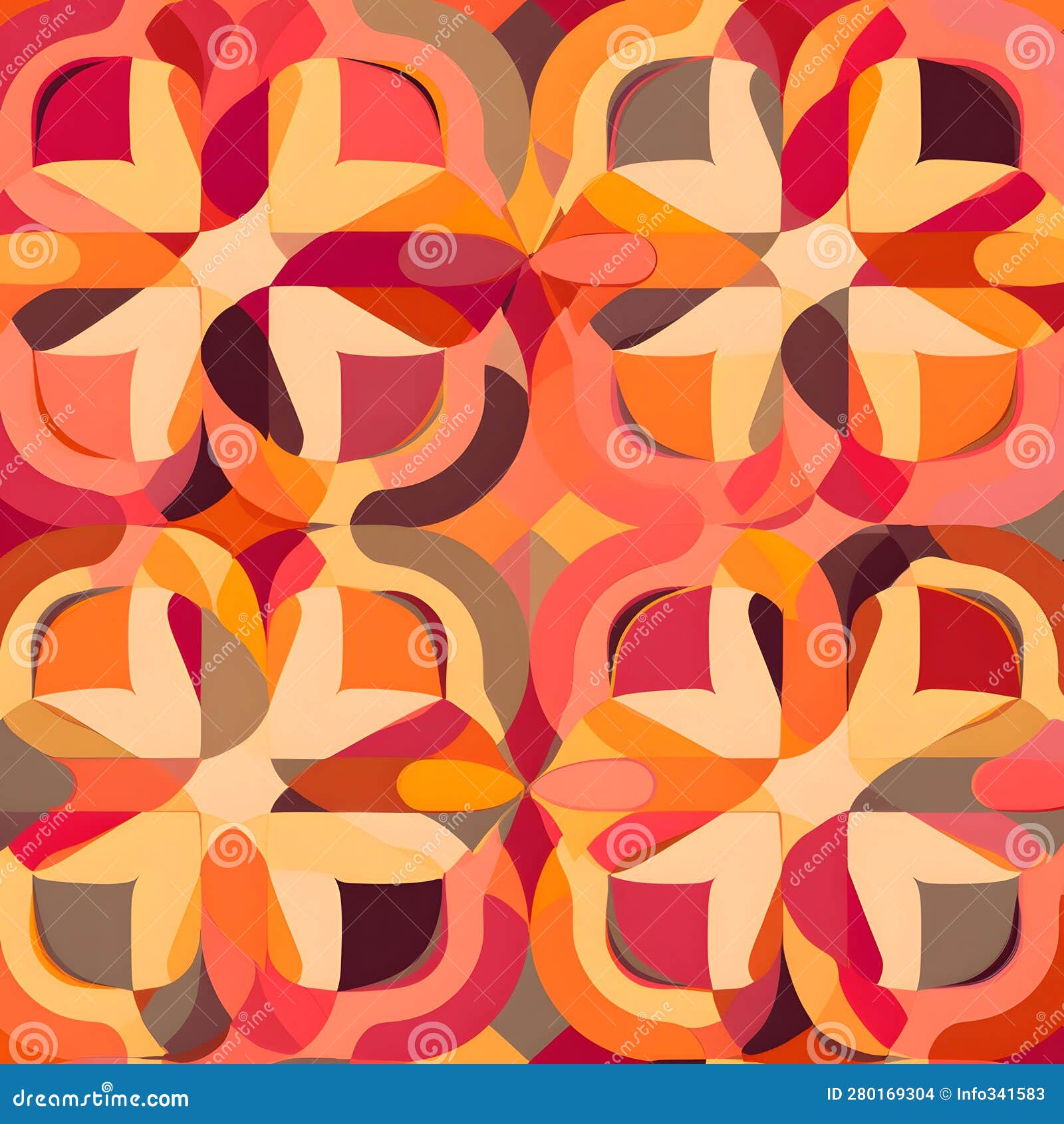 Colorful Geometric Pattern of Interlocking Shapes in Shad One ...