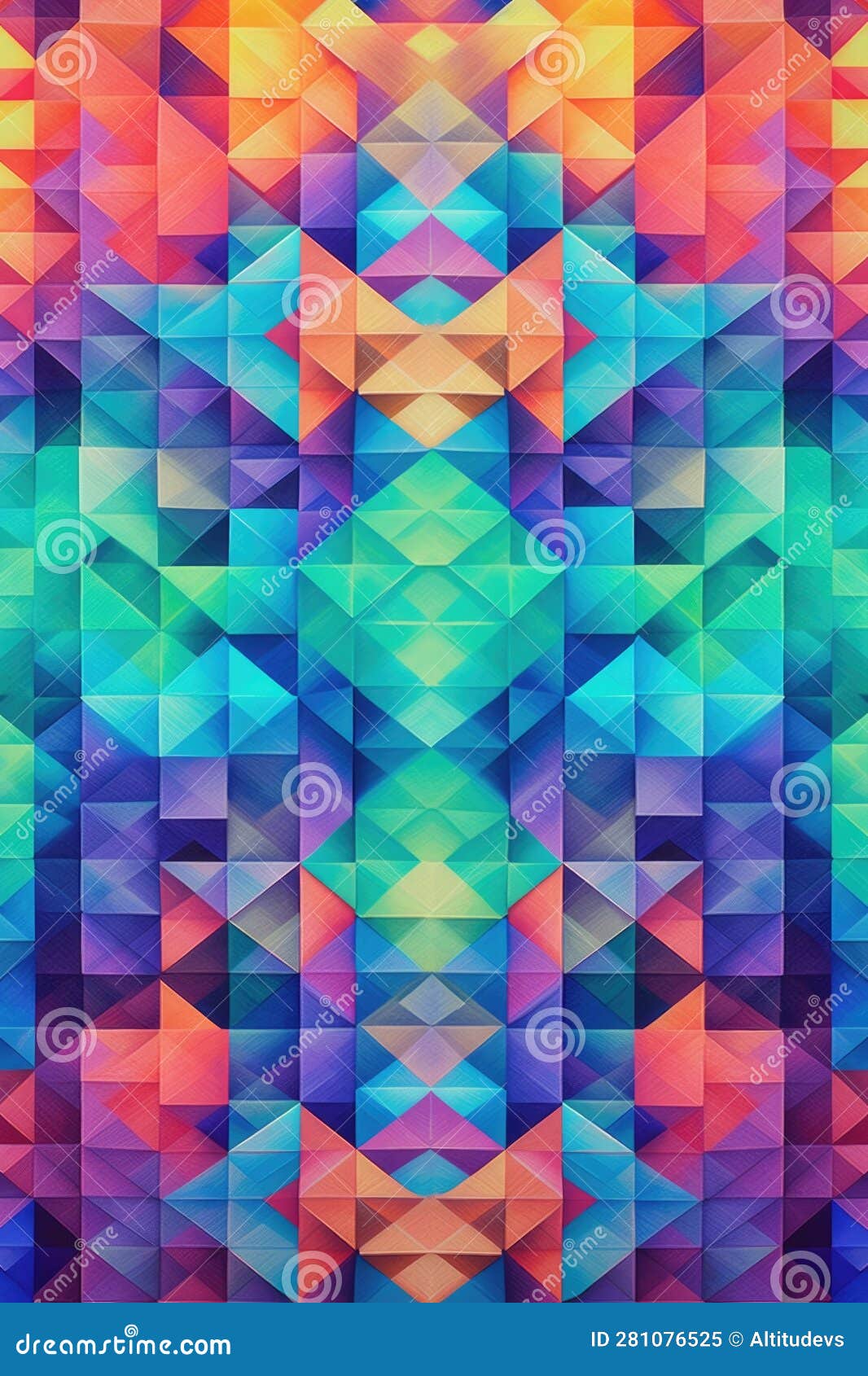 Colorful Geometric Pattern of Repeating Shapes Stock Illustration ...