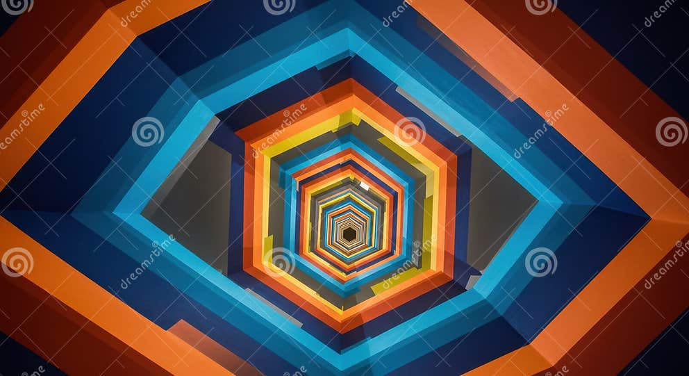 Colorful Geometric Pattern with Vibrant Hexagonal Layers Stock Photo ...