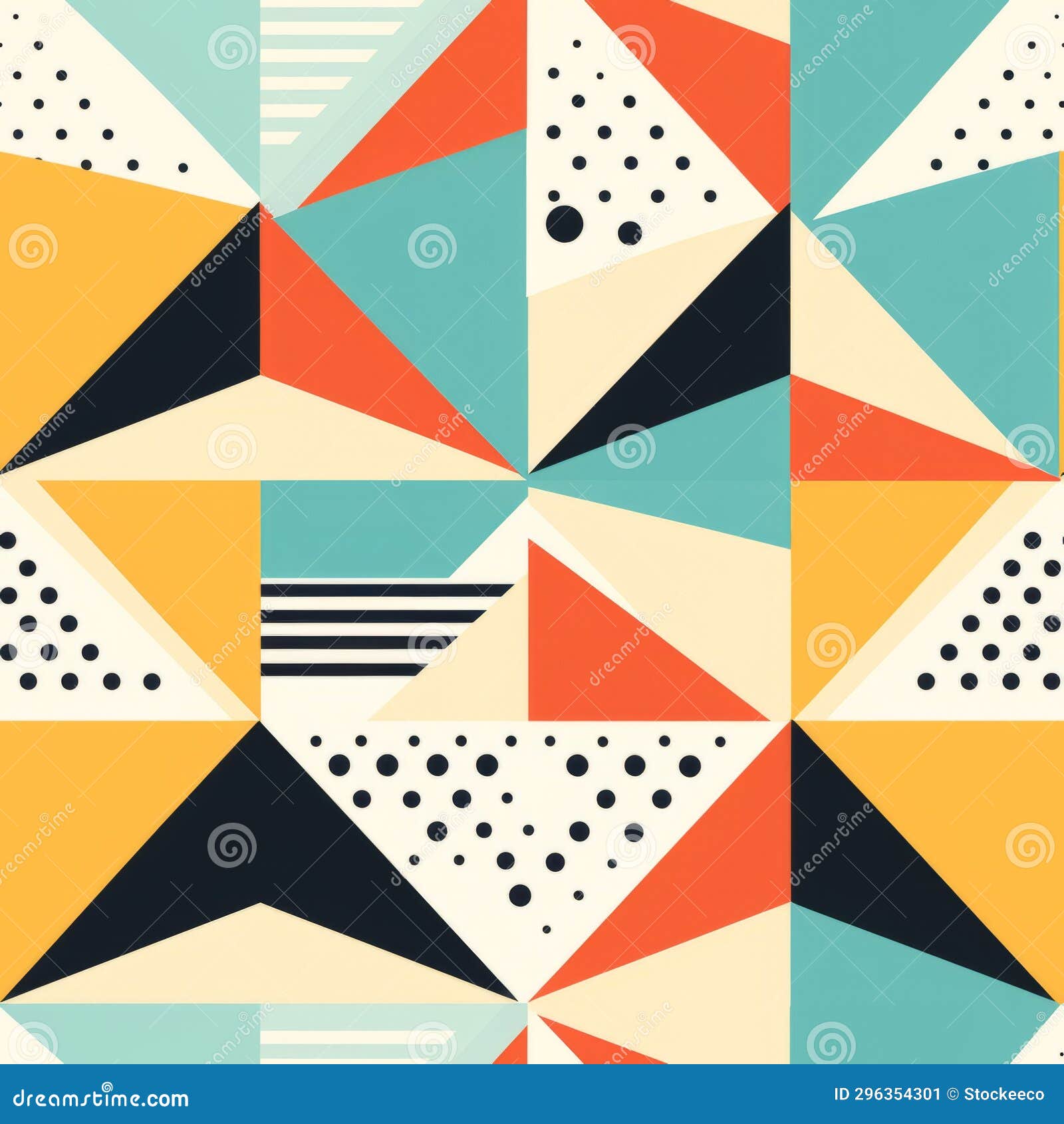 Colorful Geometric Pattern: Vintage Modernism with Bold Shapes Stock ...