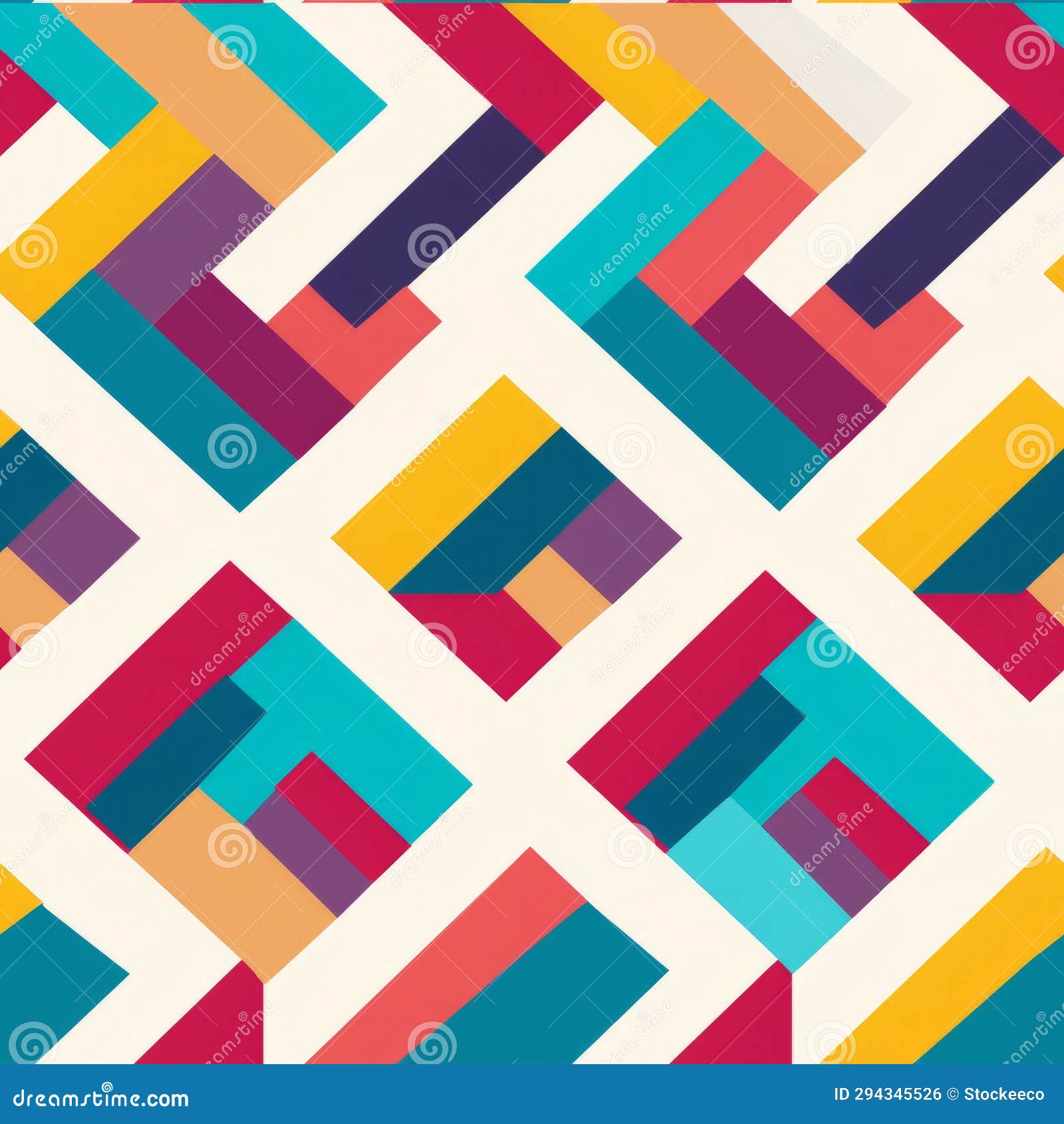 Colorful Geometric Pattern Wallpaper Interlocking Structures and ...