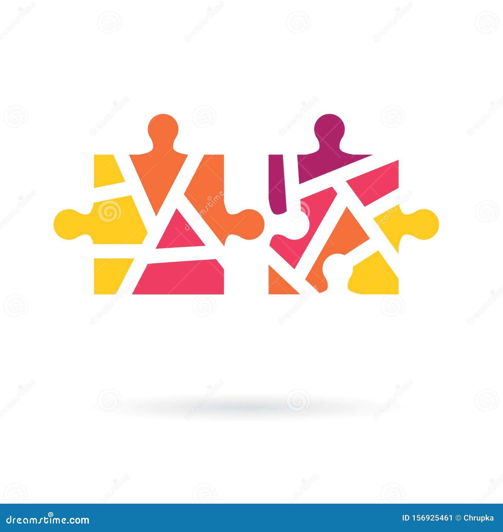 Colorful Geometric Puzzle Pieces Icon Stock Vector - Illustration of ...