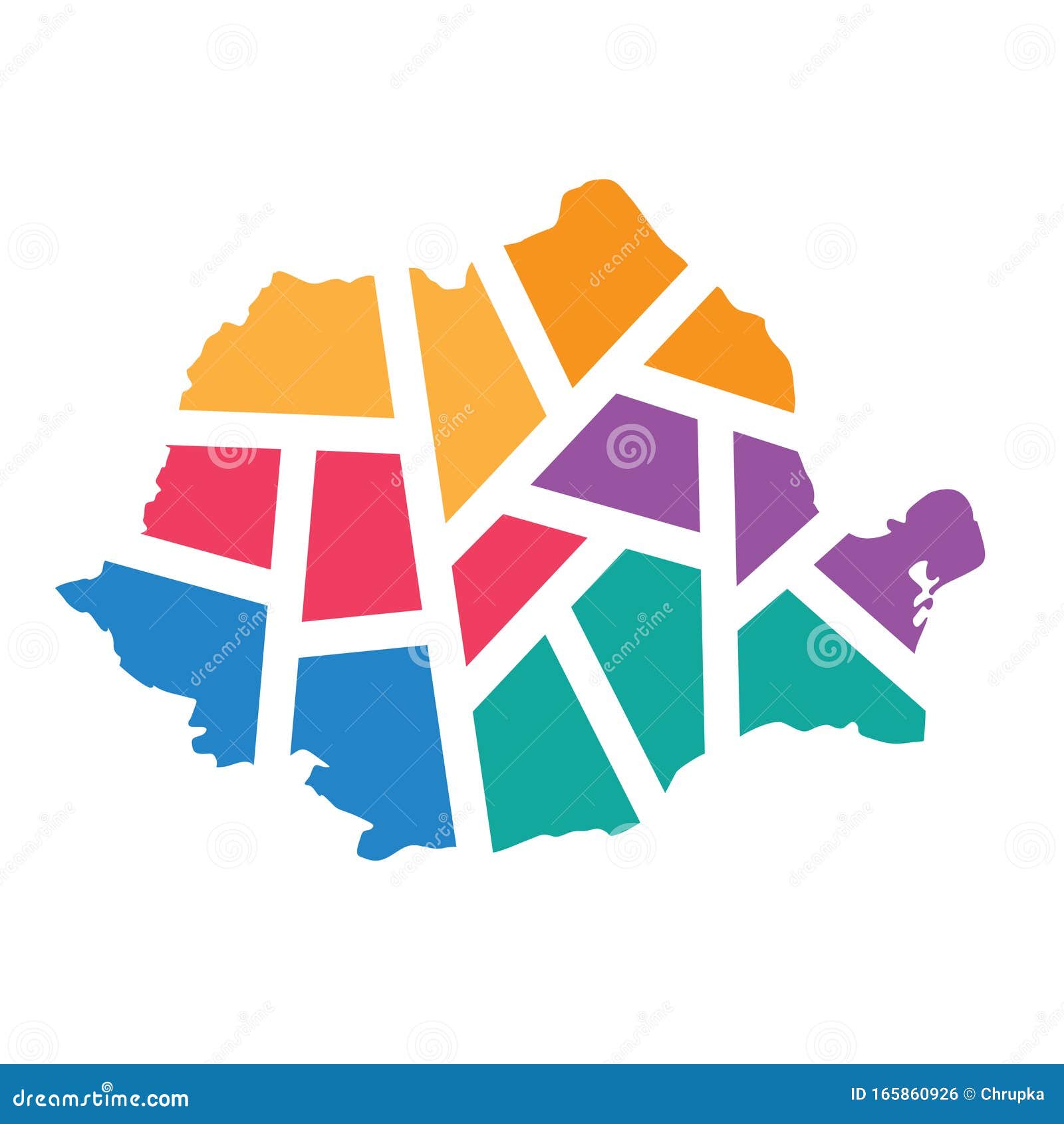 Colorful Geometric Romania Map Stock Vector - Illustration of black ...