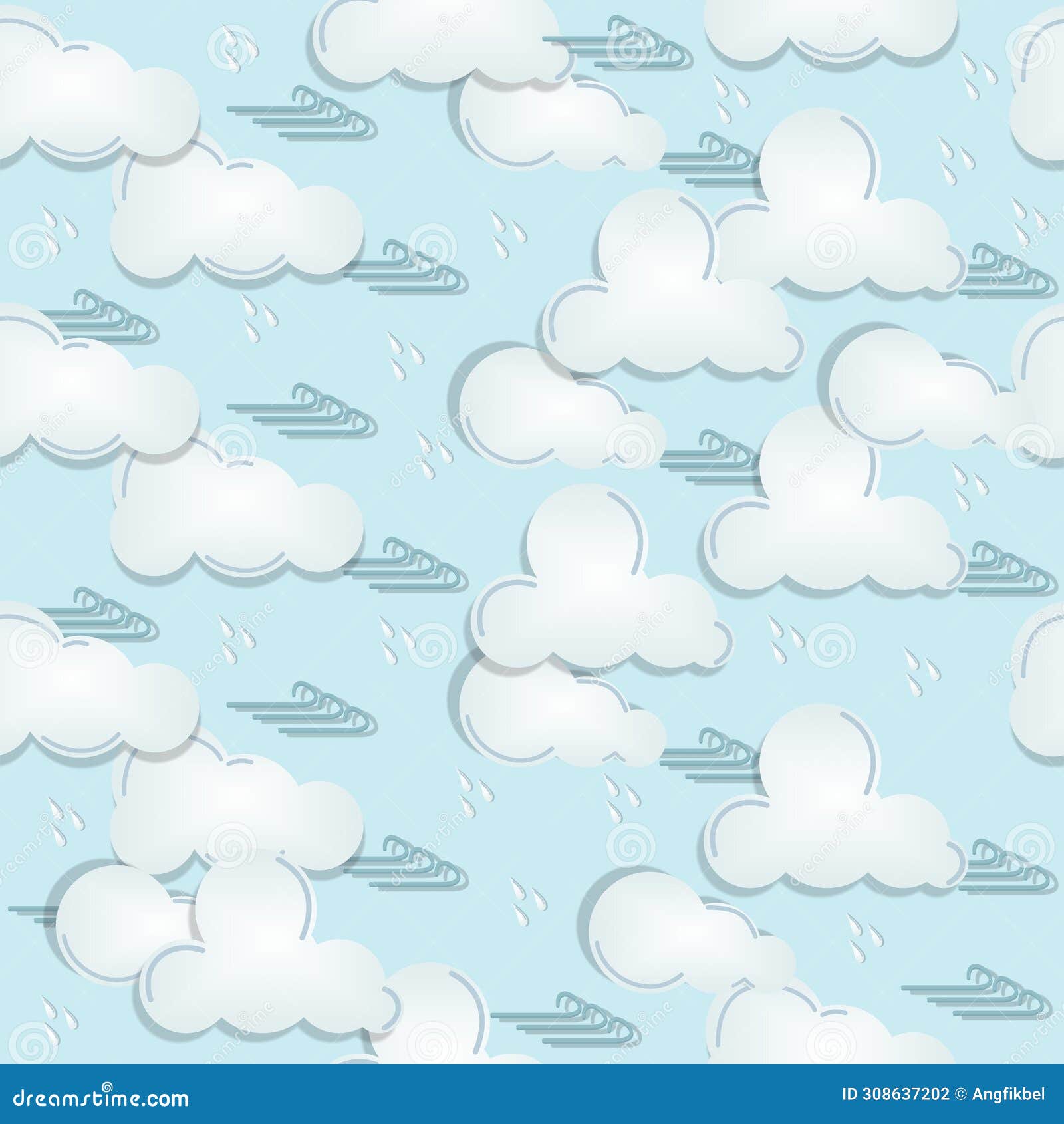 Colorful Geometric Seamless Repetitive Vector Clouds Pattern Texture ...