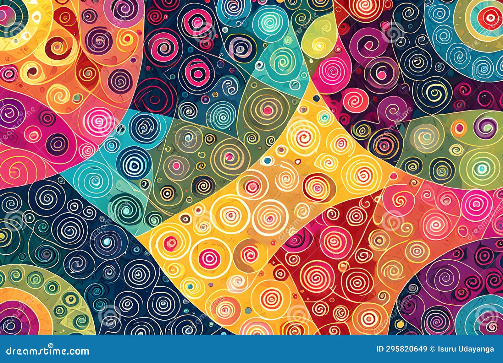 Colorful Geometric Shapes Patterns Spirals Diamonds Concentric Circles ...