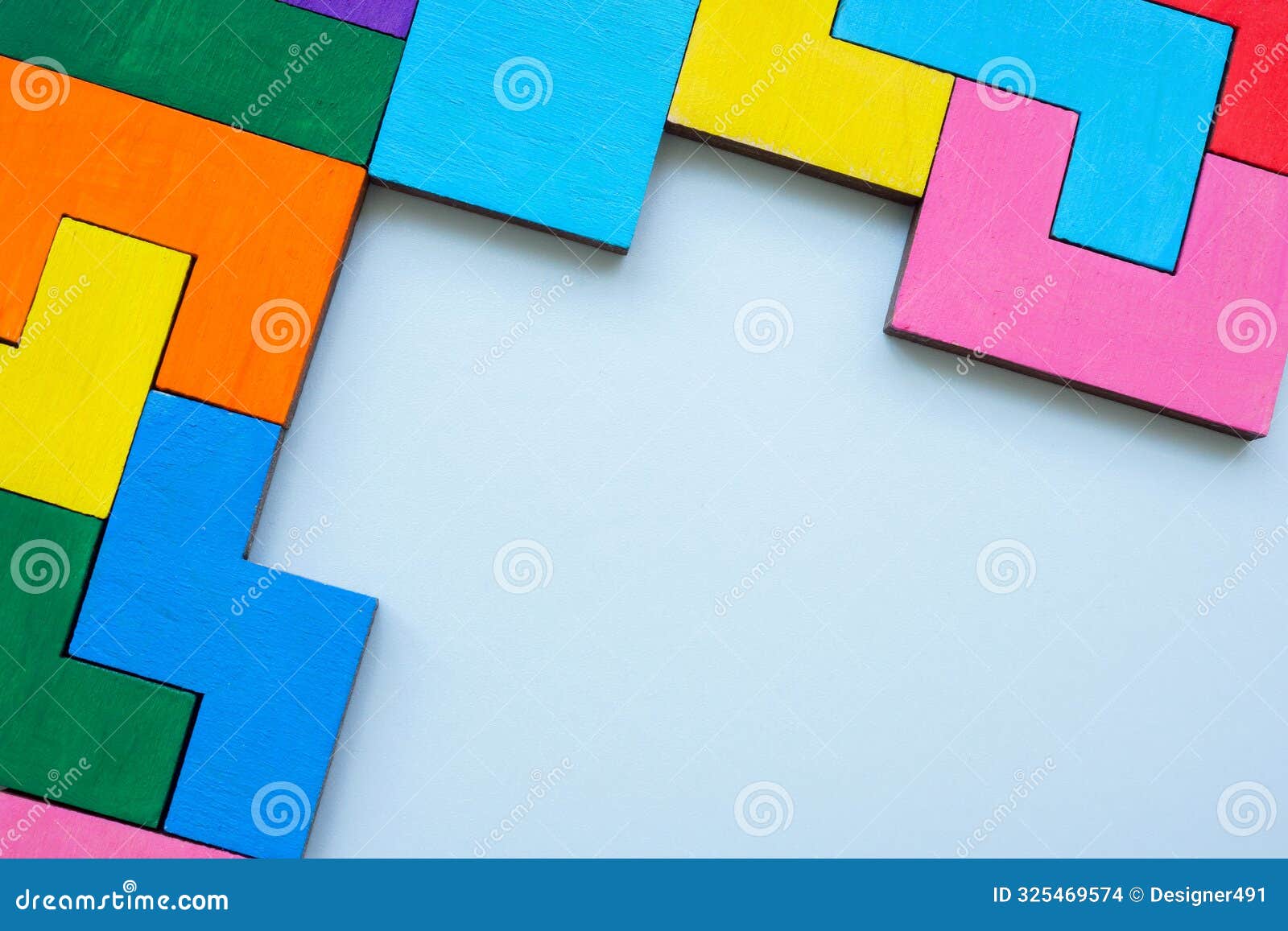 Colorful Geometric Shapes Puzzle. Abstract Logical Thinking. Stock ...