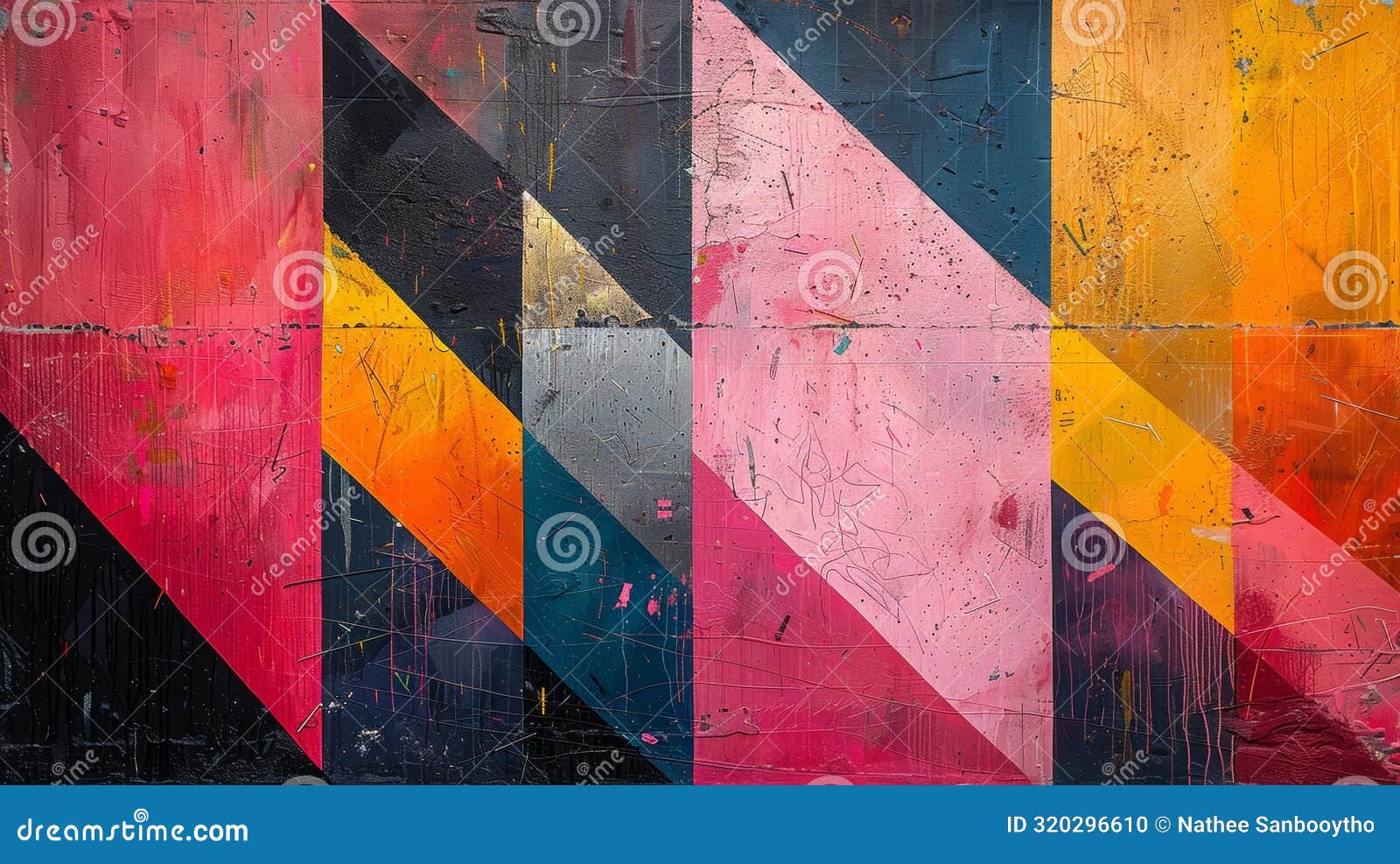 Colorful Geometric Shapes with a Retro 80s Vibe Stock Illustration ...