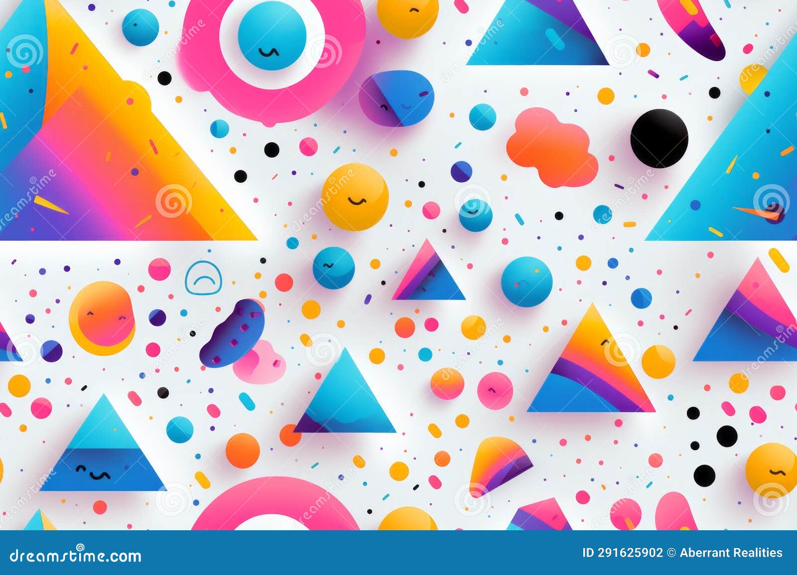 Colorful Geometric Shapes and Shapes on a White Background Stock ...