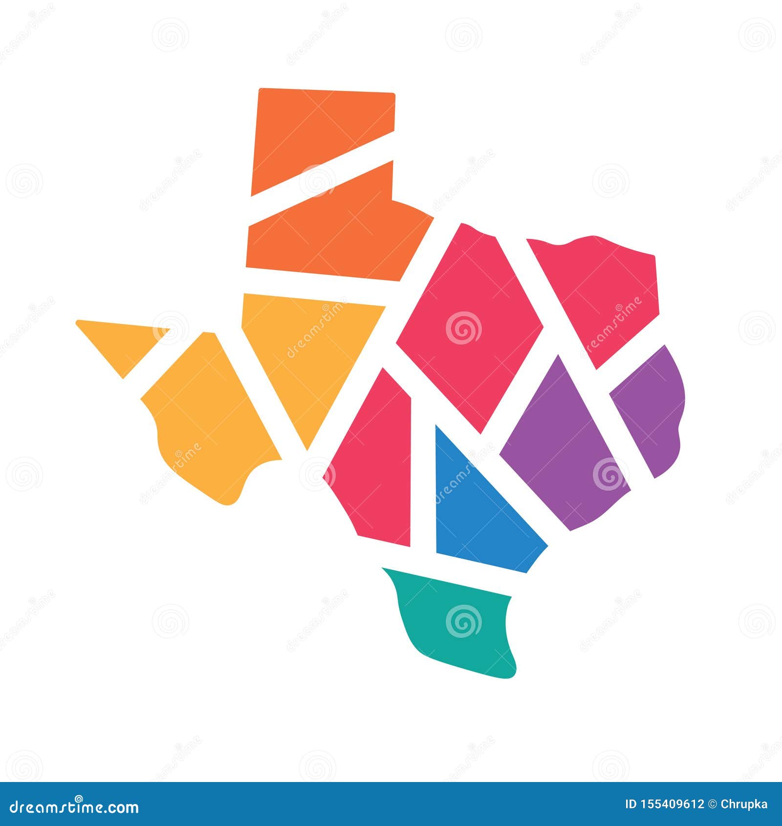 Colorful Geometric Texas Map Stock Vector - Illustration of geography ...
