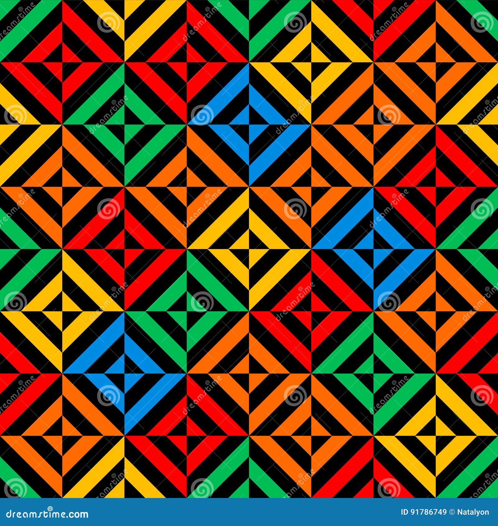Colorful Geometric Tiles Seamless Pattern, Vector Stock Vector ...