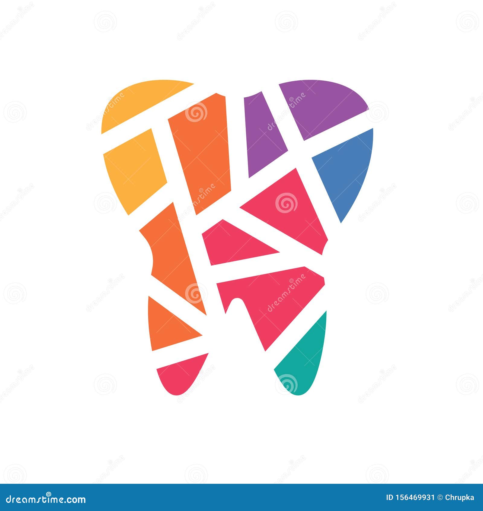 Colorful Geometric Tooth Icon Stock Vector - Illustration of health ...