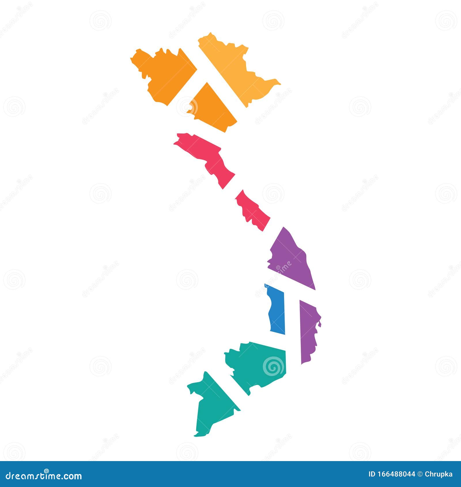 Colorful Geometric Vietnam Map Stock Vector - Illustration of land ...
