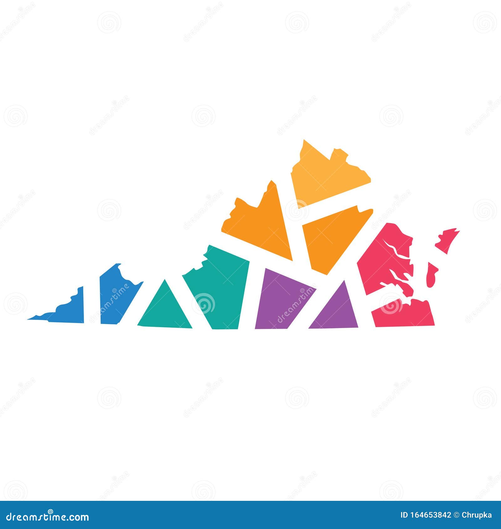 Colorful Geometric Virginia Map Stock Vector - Illustration of abstract ...