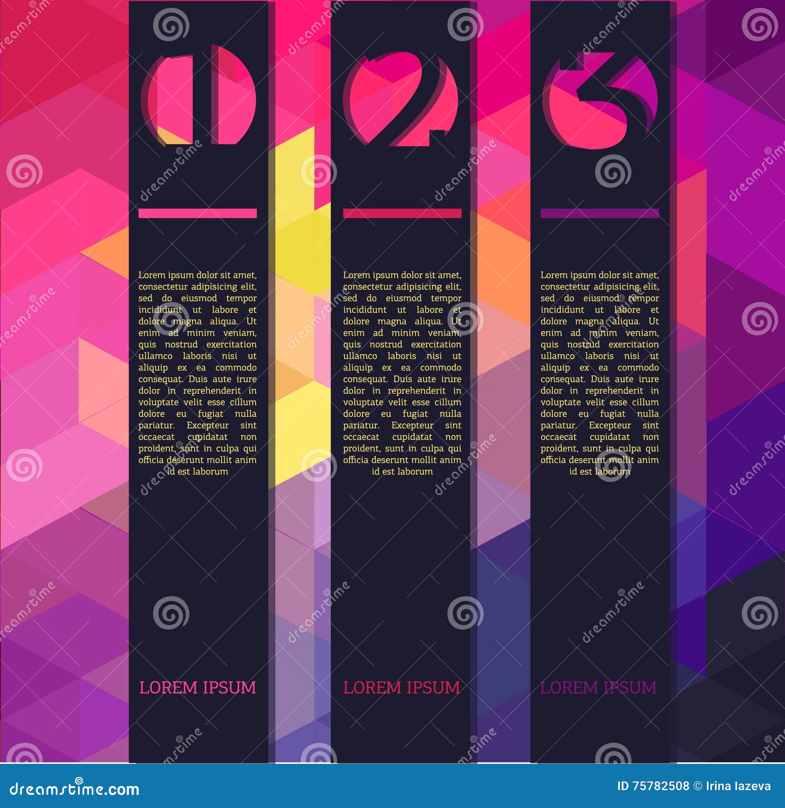 Colorful Geometrical Background with Stickers and Place for Text Stock ...