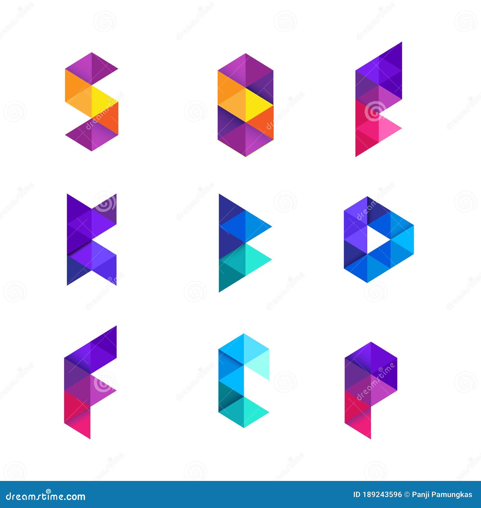 Colorful Geometry Alphabet Letter Logo Design Stock Illustration ...