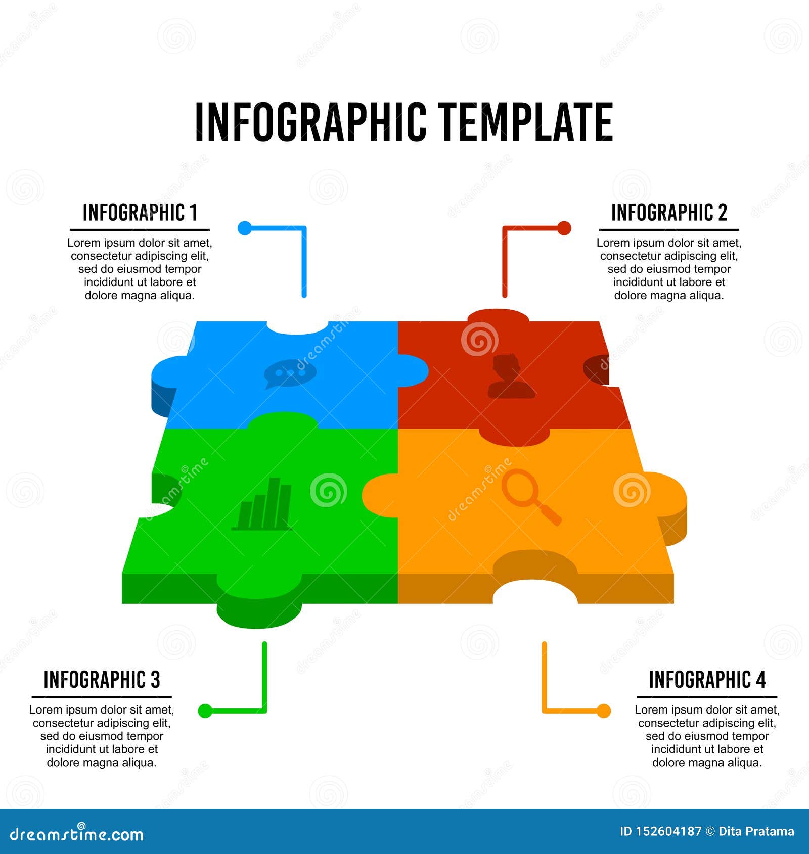 Geometry Puzzle Infographic Design Template. Stock Illustration ...