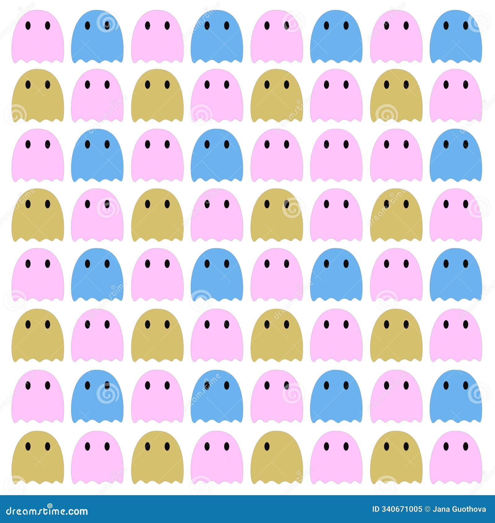 COLORFUL GHOSTS HALLOWEEN DESIGN PATTERN Stock Vector - Illustration of ...