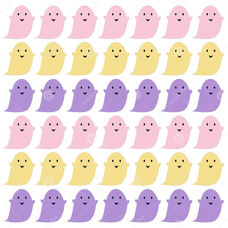 COLORFUL GHOSTS HALLOWEEN DESIGN PATTERN Stock Vector - Illustration of ...