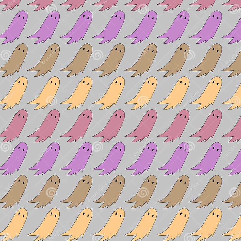 COLORFUL GHOSTS HALLOWEEN DESIGN PATTERN Stock Vector - Illustration of ...