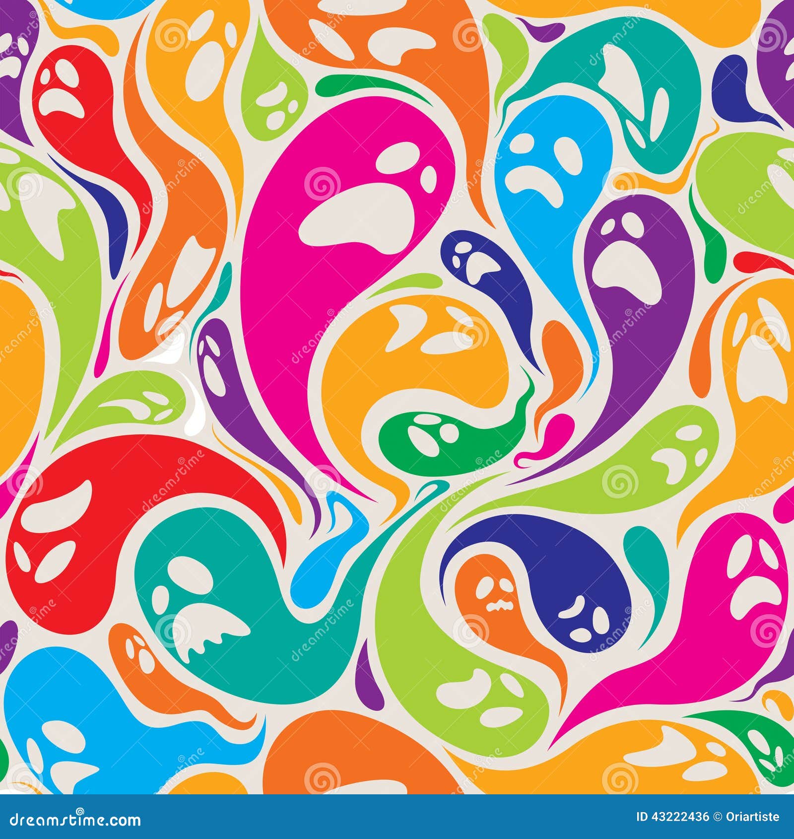 Colorful Ghosts. Vector | CartoonDealer.com #118960217